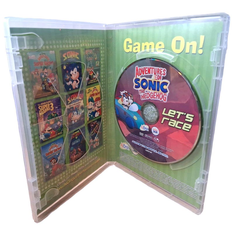 Vtg 1993 Adventures of Sonic the Hedgehog Lets Race DVD 90 Minute ...