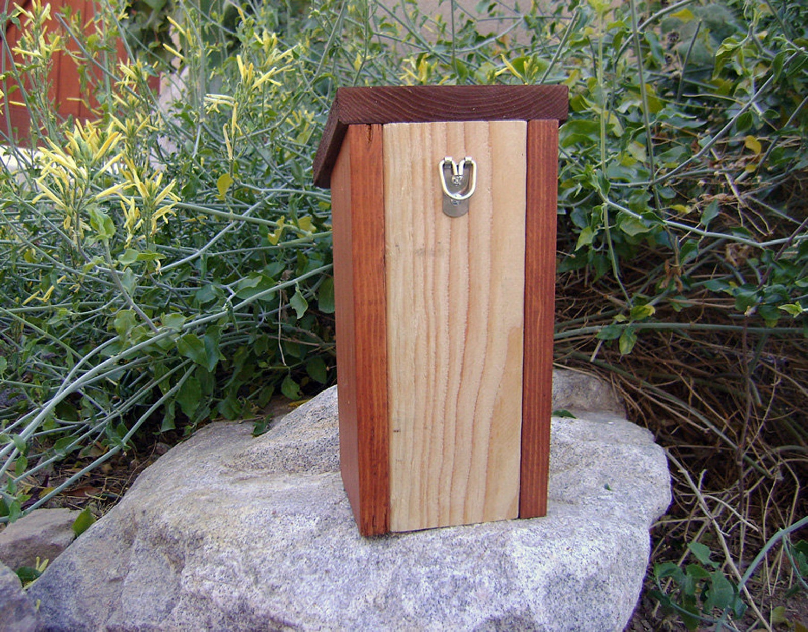 Painted BEE HOUSE, Rust and Brown, Hand Made for Solitary Bees, Made to ...