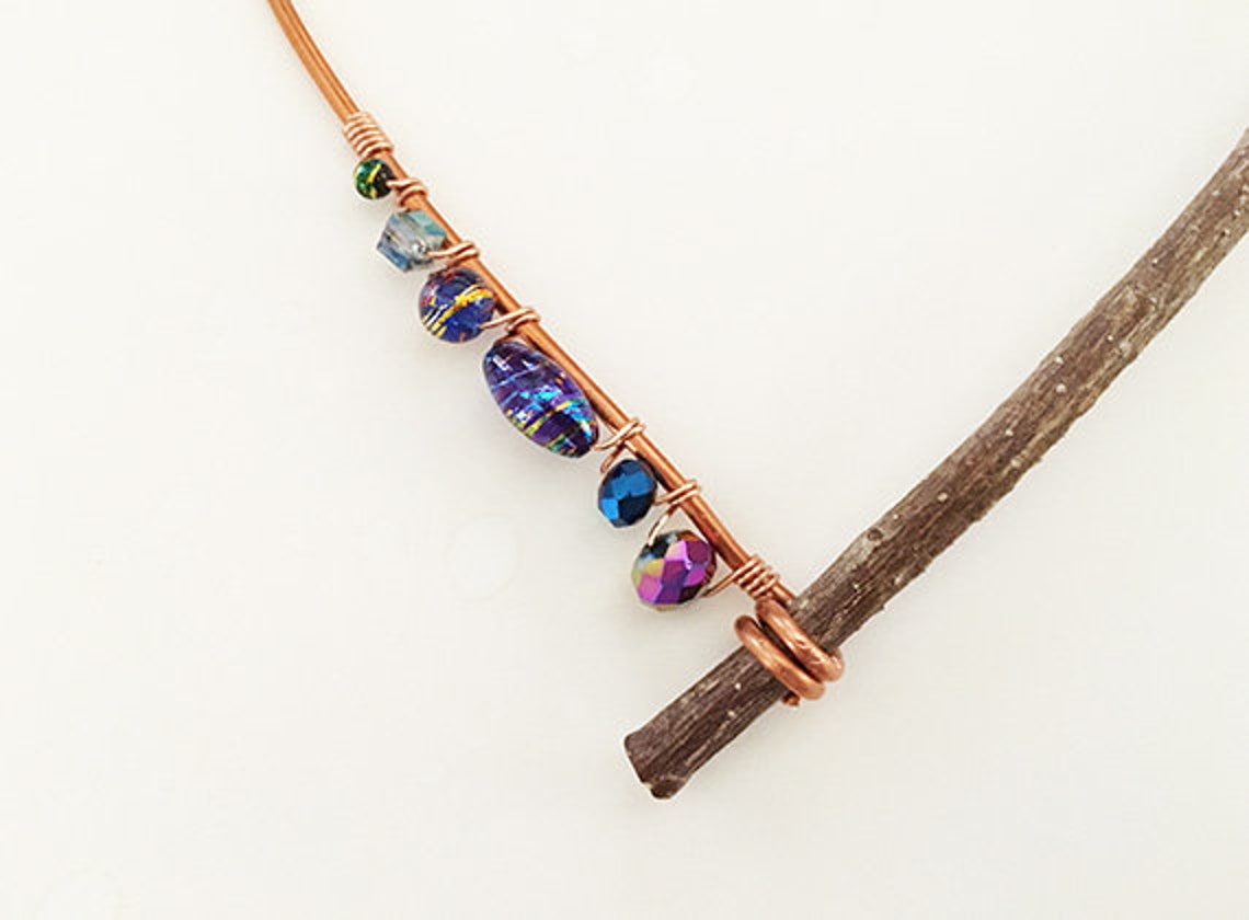 HUMMINGBIRD SWING Blue Beads Hummingbird Perch Copper Wire | Etsy