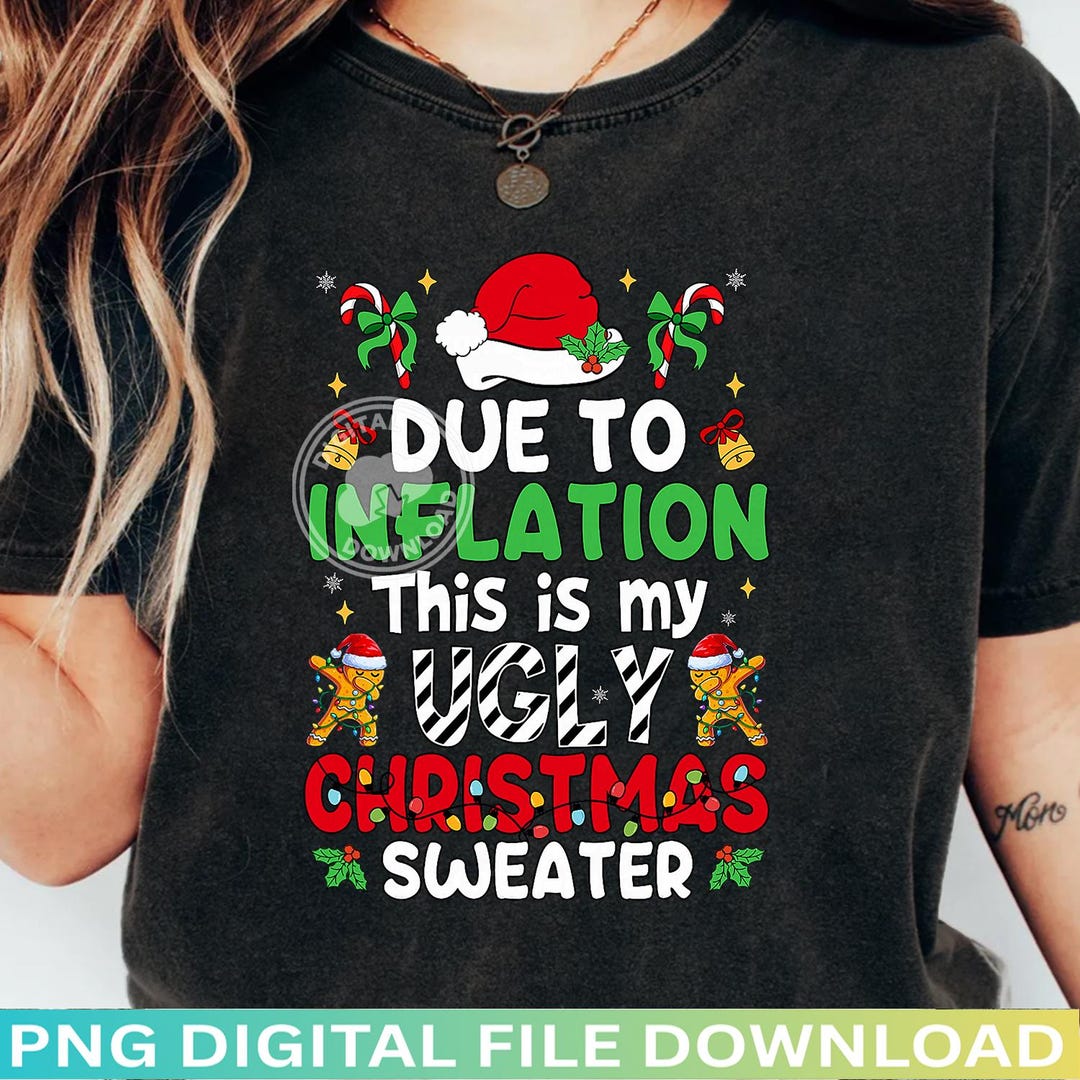 Retro Inflation Christmas PNG, Vintage Ugly Sweater Meme Sublimation ...