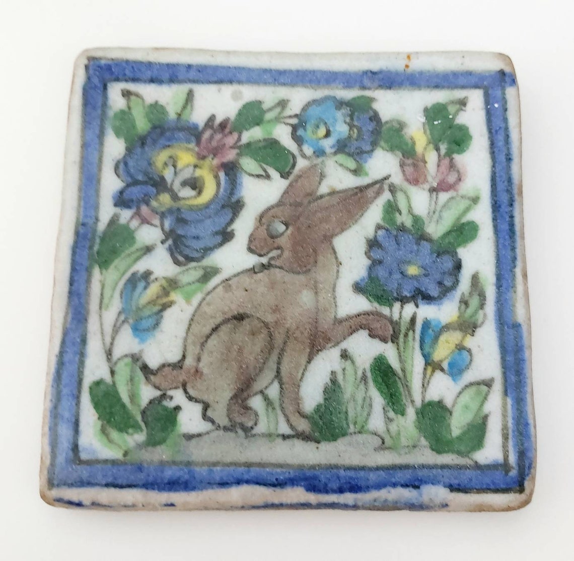 Antique Rabbit Tile Pottery 1800s Kitchen Statement Animal - Etsy