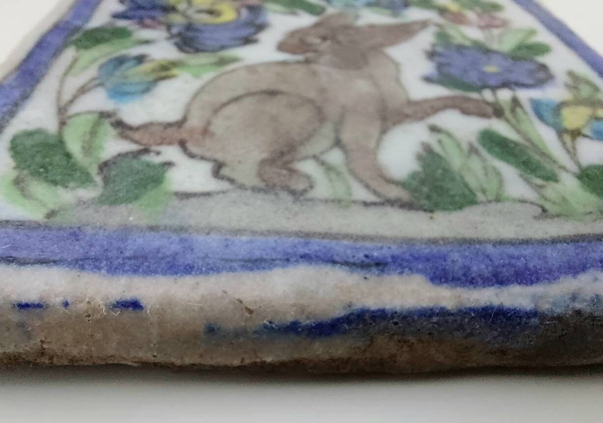 Antique Rabbit Tile Pottery 1800s Kitchen Statement Animal - Etsy