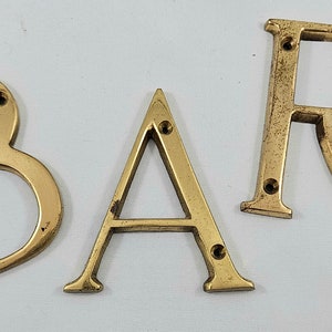 Vintage Brass Letters BAR B A R Sign for Decor - Etsy