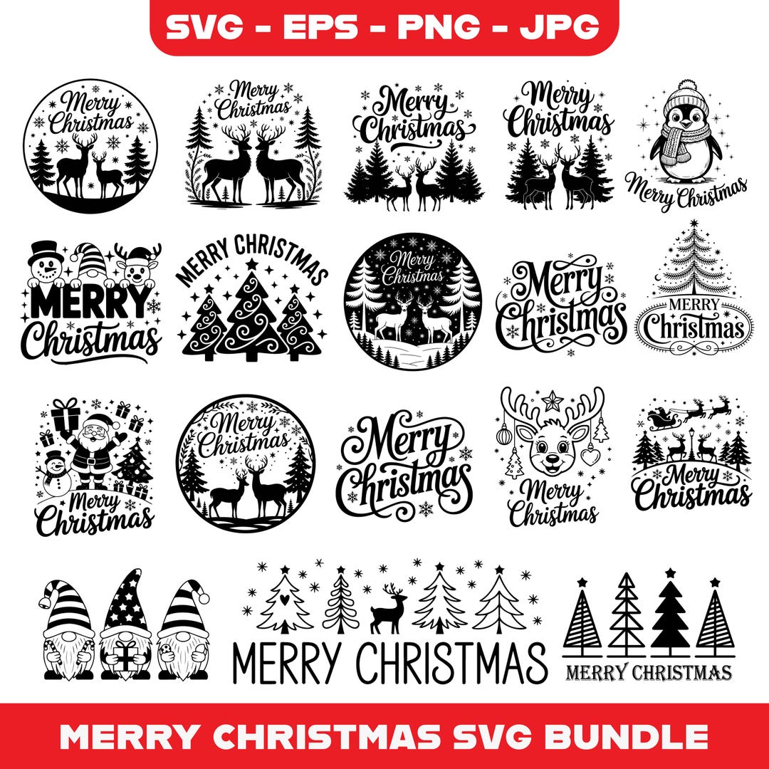Christmas SVG Bundle, Festive Winter Designs (digital Download) - Etsy