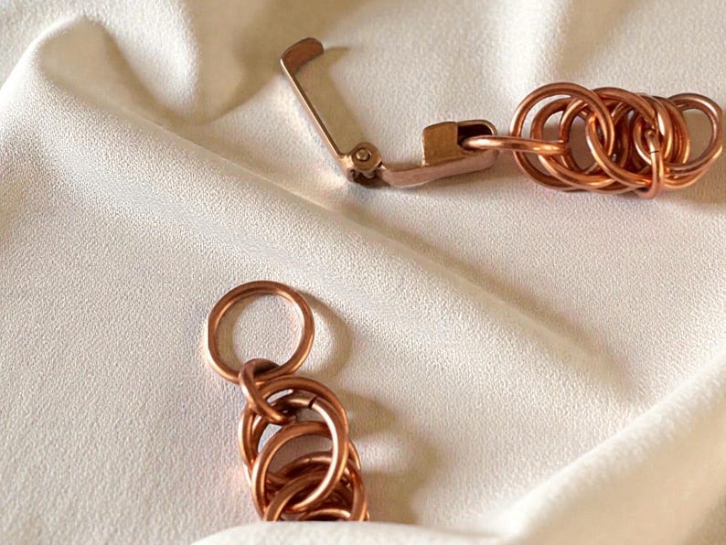 Solid Copper Bracelet • Persian 4-1 Chainmail • Handcrafted • Variety ...