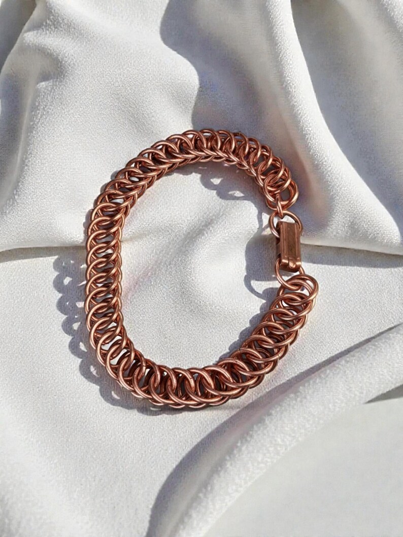 Solid Copper Bracelet • Persian 4-1 Chainmail • Handcrafted • Variety ...