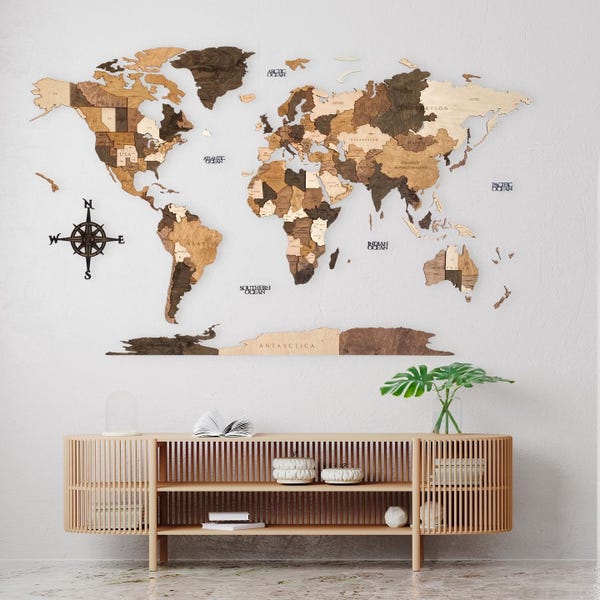 World Map 3d Classic - Etsy UK