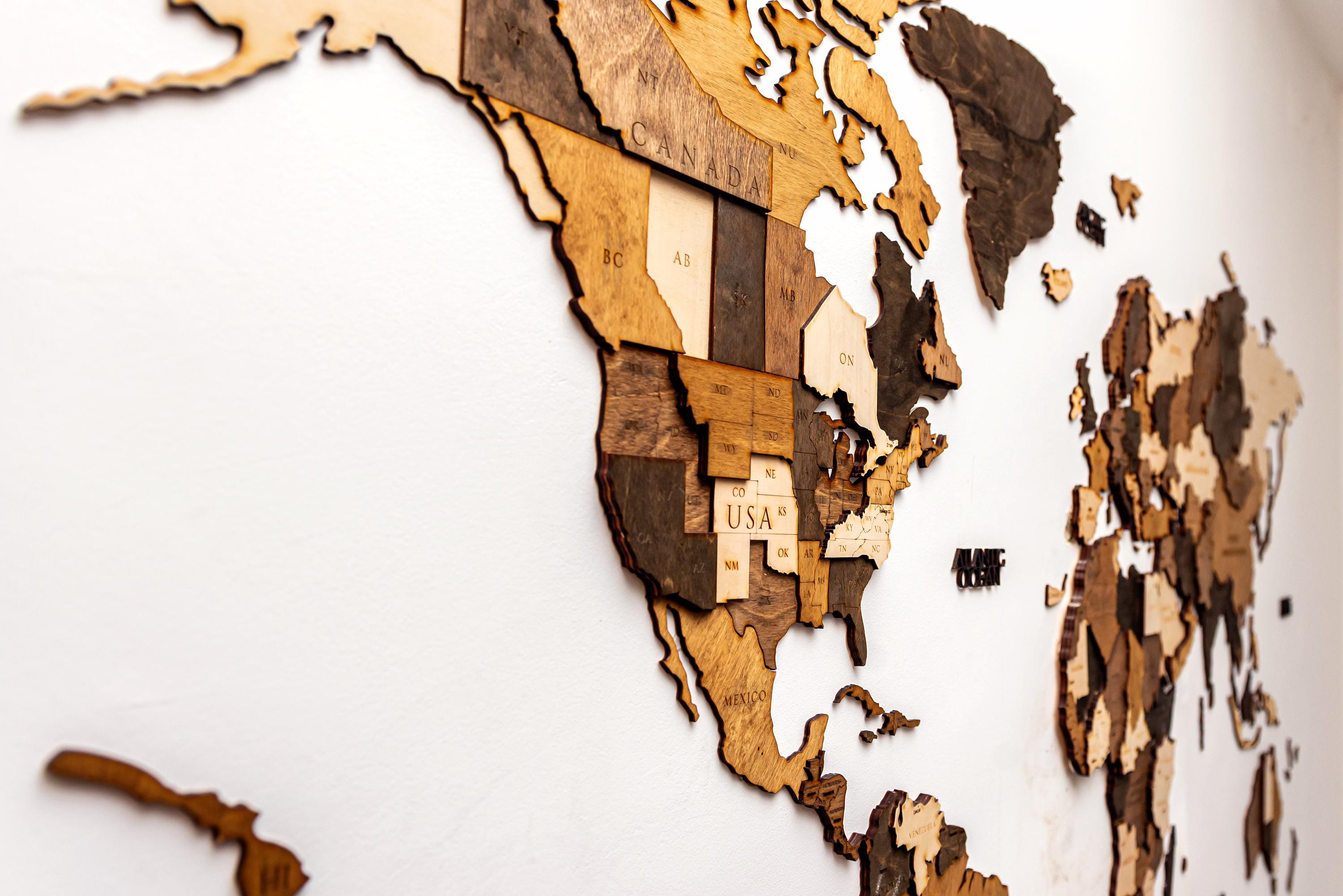 Handmade 3D Wooden World Map “classic” - Etsy