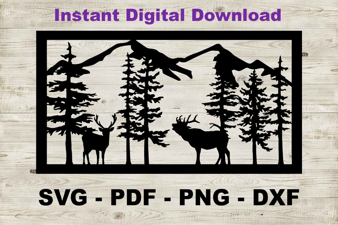 Elk in Forest Panel SVG, Digital Download, for Cutting or Laser ...