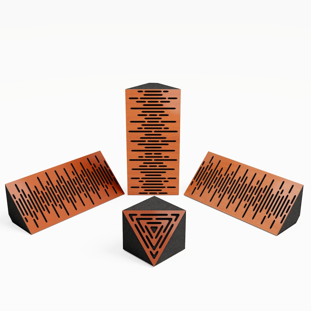 Kit of 3 Sets of Bass Trap "wave-mini" and One Set of "tricub-wave ...