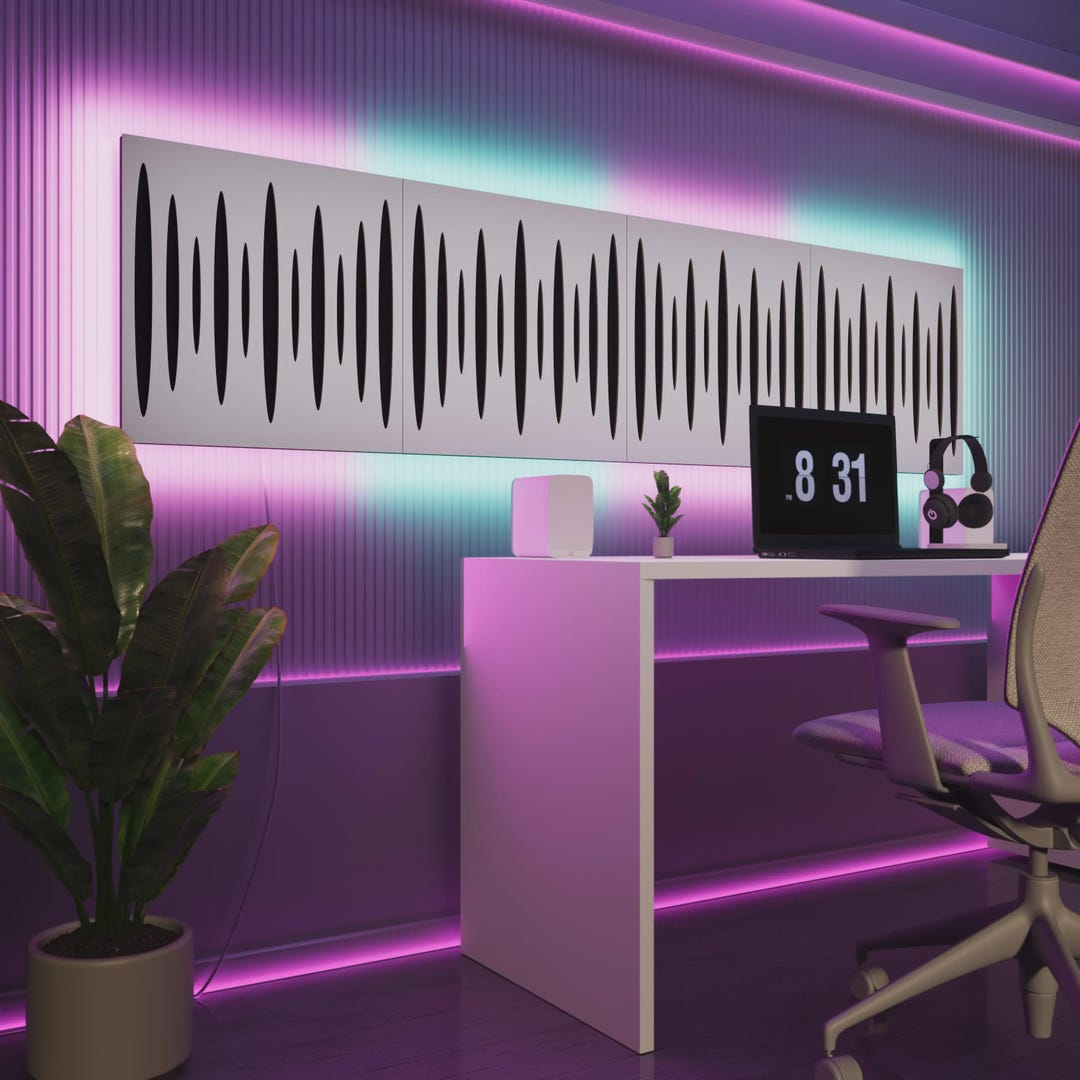Set of Acoustic Wall Panels "pulsar" With Integrated RGB Lighting | Led ...