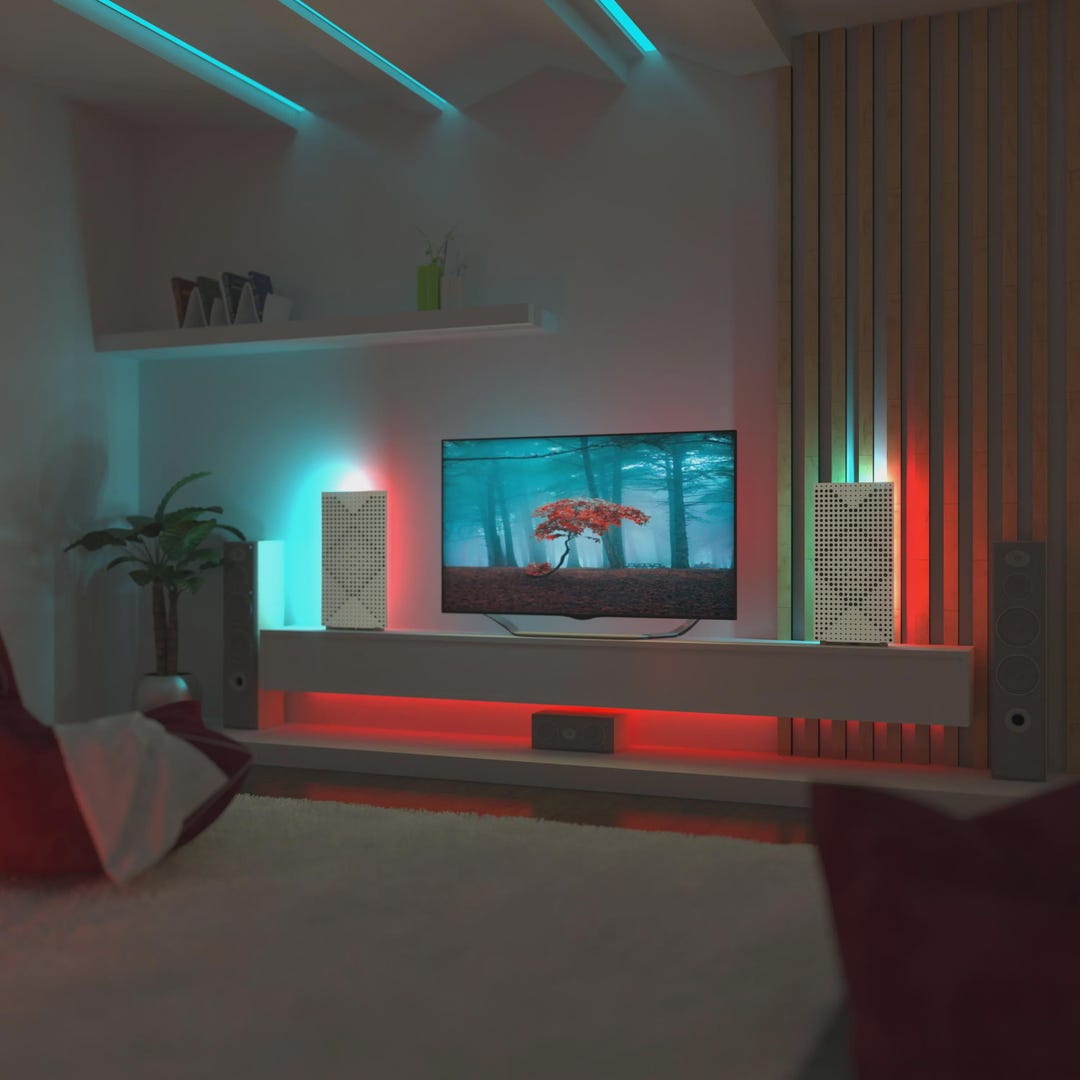 2 Pack - Narrow Acoustic Panels “wilds-mini” With Desktop Standing Lamp ...