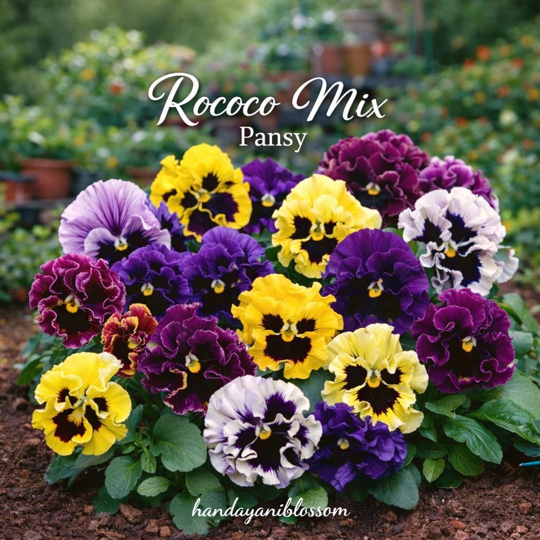 200 Rococo Mix Pansy Seeds – Frilled Viola Flowers, Colorful Ruffled ...