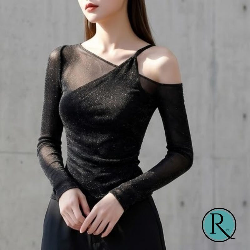 Asymmetrical Sequin Top - Etsy
