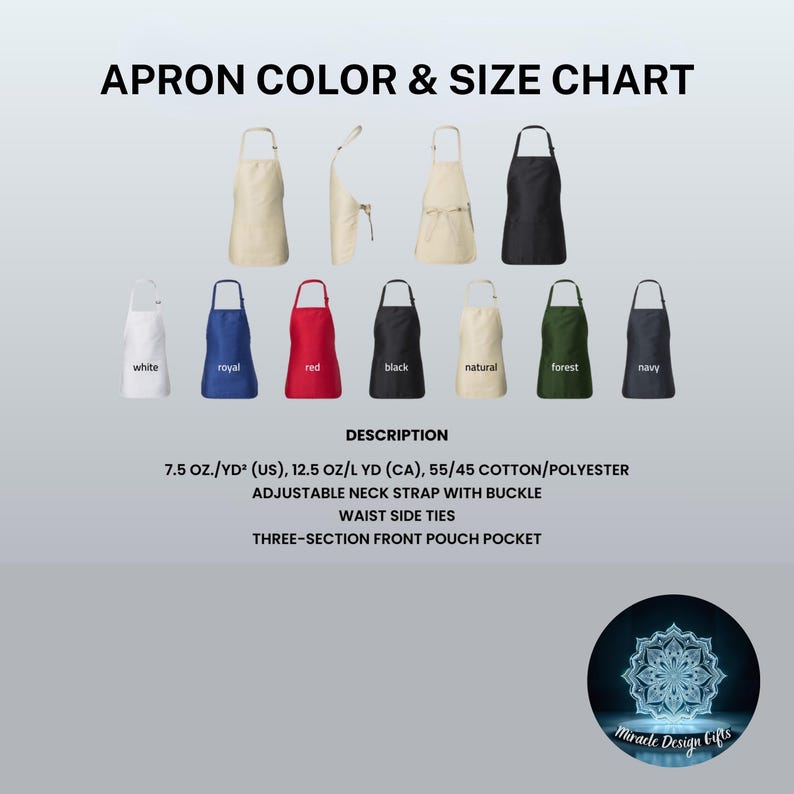Chef Kitchen Apron - Cooking Bib With Adjustable Neck Strap for Baking ...