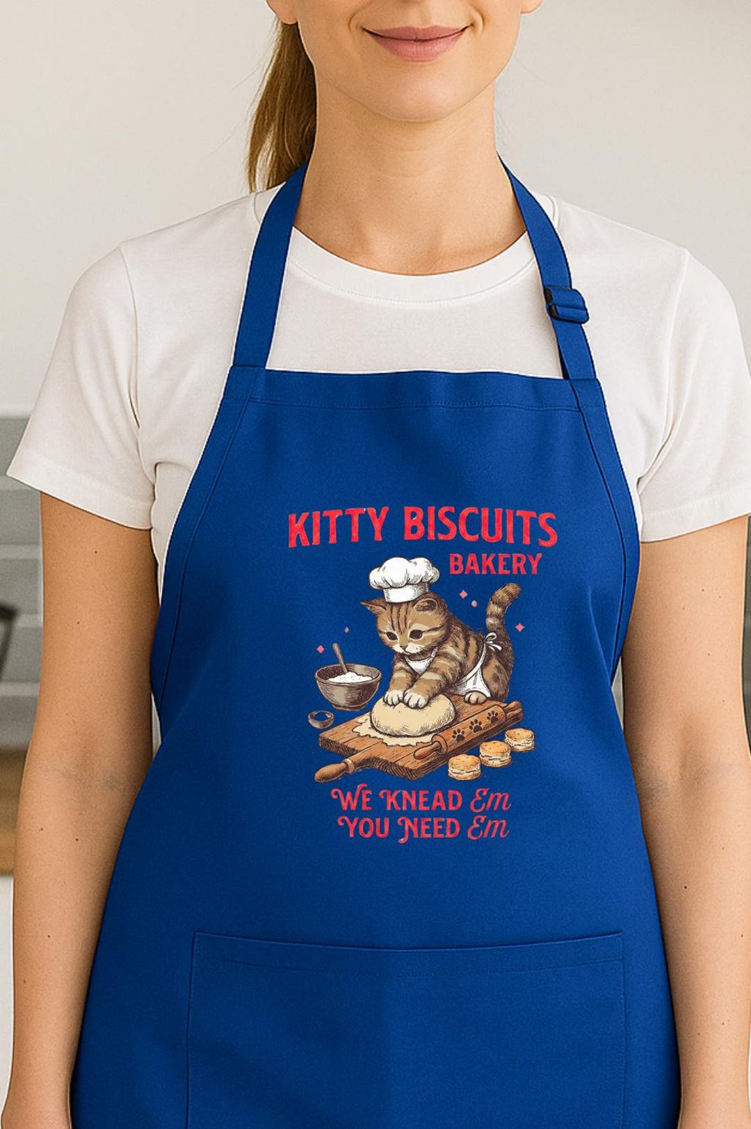 Kitty Biscuits Bakery Apron - We Knead Em You Need Em - Funny Cat ...