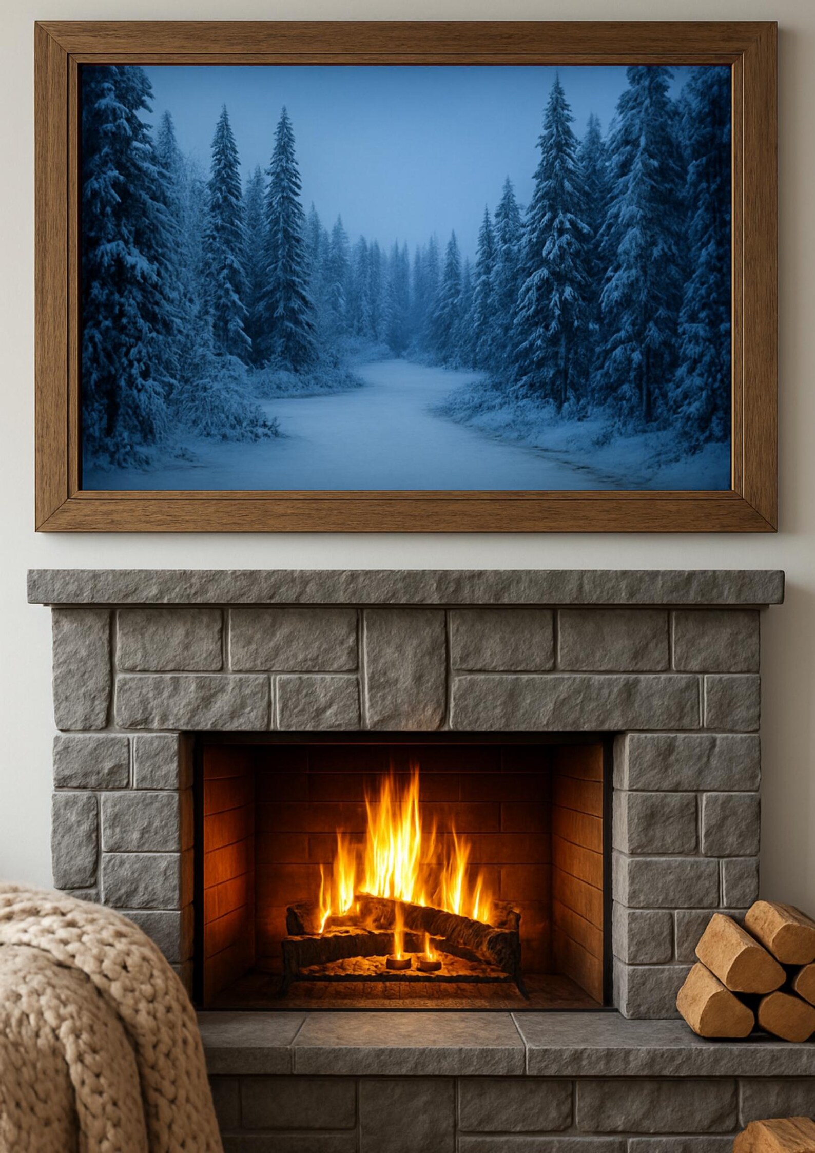 Nordic Winter Forest, Landscape Printable Wall Art , A2 Horizontal ...