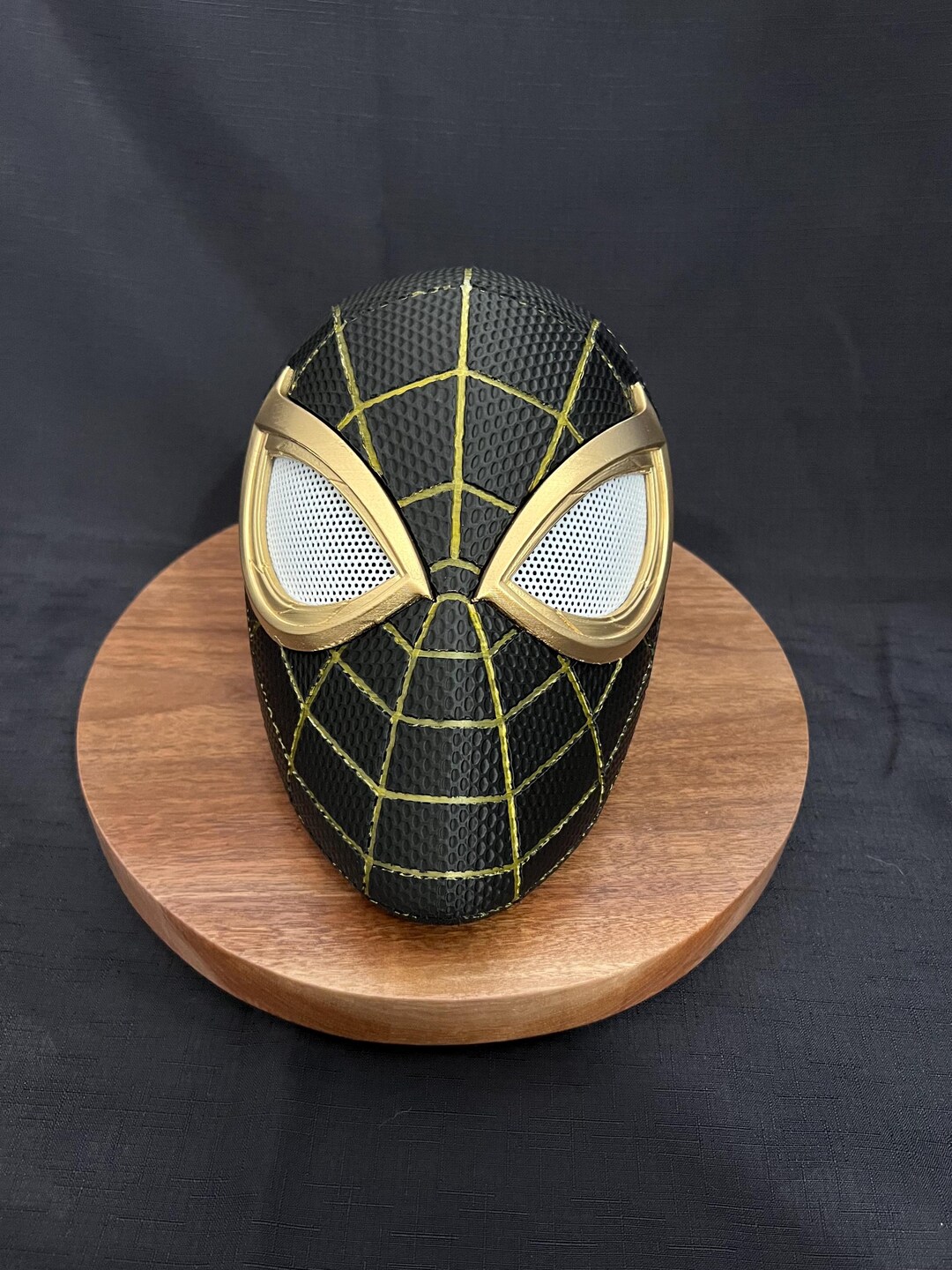 3D Printed Miles Morales Spiderman Mask With Gold Eyes - Etsy