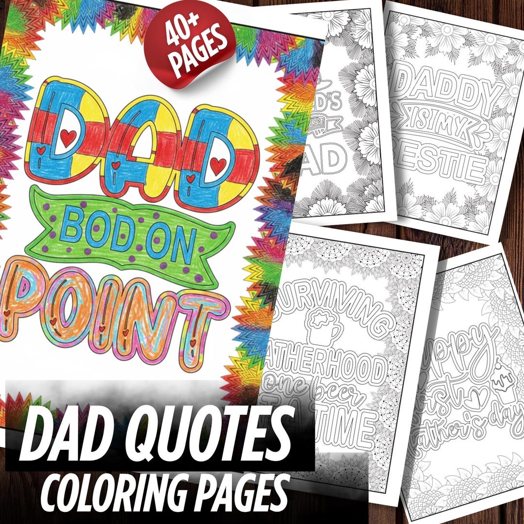 Dad Quotes Coloring Book | Inspirational Father Sayings | Printable ...
