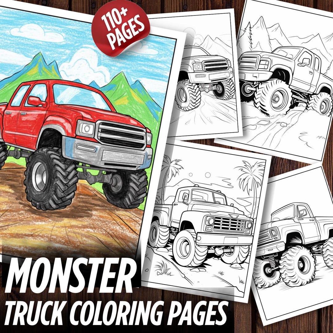 110+ Monster Truck Coloring Pages | Printable Kids Activity | Digital ...