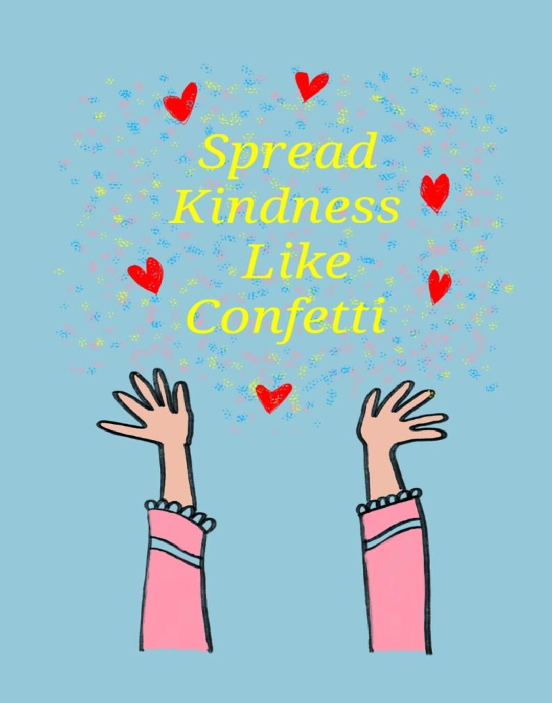 Spread Kindness Like Confetti Blue, Digital Download - Etsy