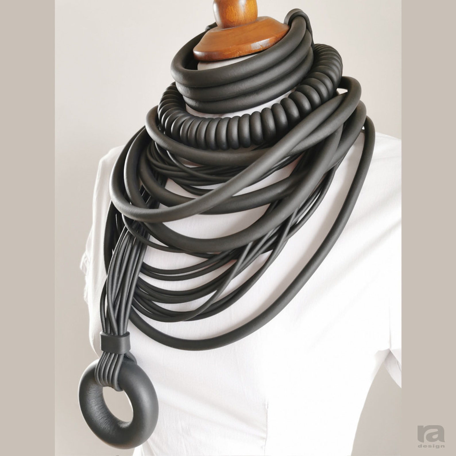 Short Multi Strand Rubber Necklace Black Necklace Fashion - Etsy