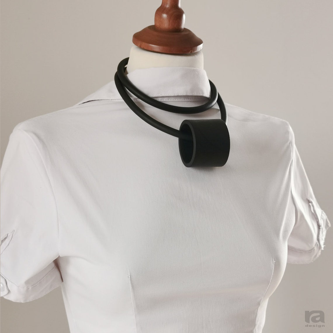 Black Foam Rubber Necklace Designers Necklace Art Jewelry - Etsy