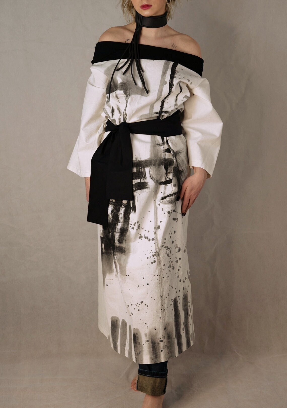 One of a Kind Handpainted Dress, Oversize Dress, Street Fashion Dress ...