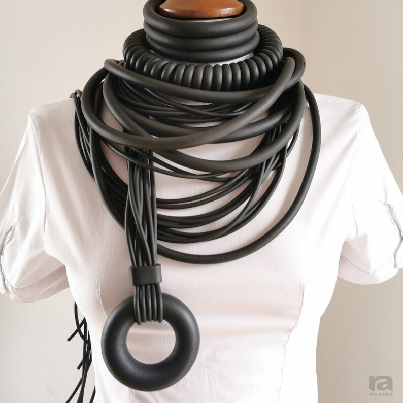 Statement Rubber Choker Necklace, Black Foam Rubber Necklace, Simply ...