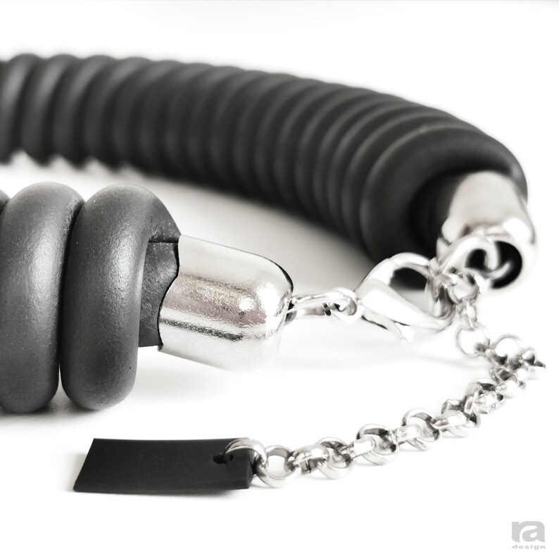 Statement Rubber Choker Necklace, Black Foam Rubber Necklace, Simply ...