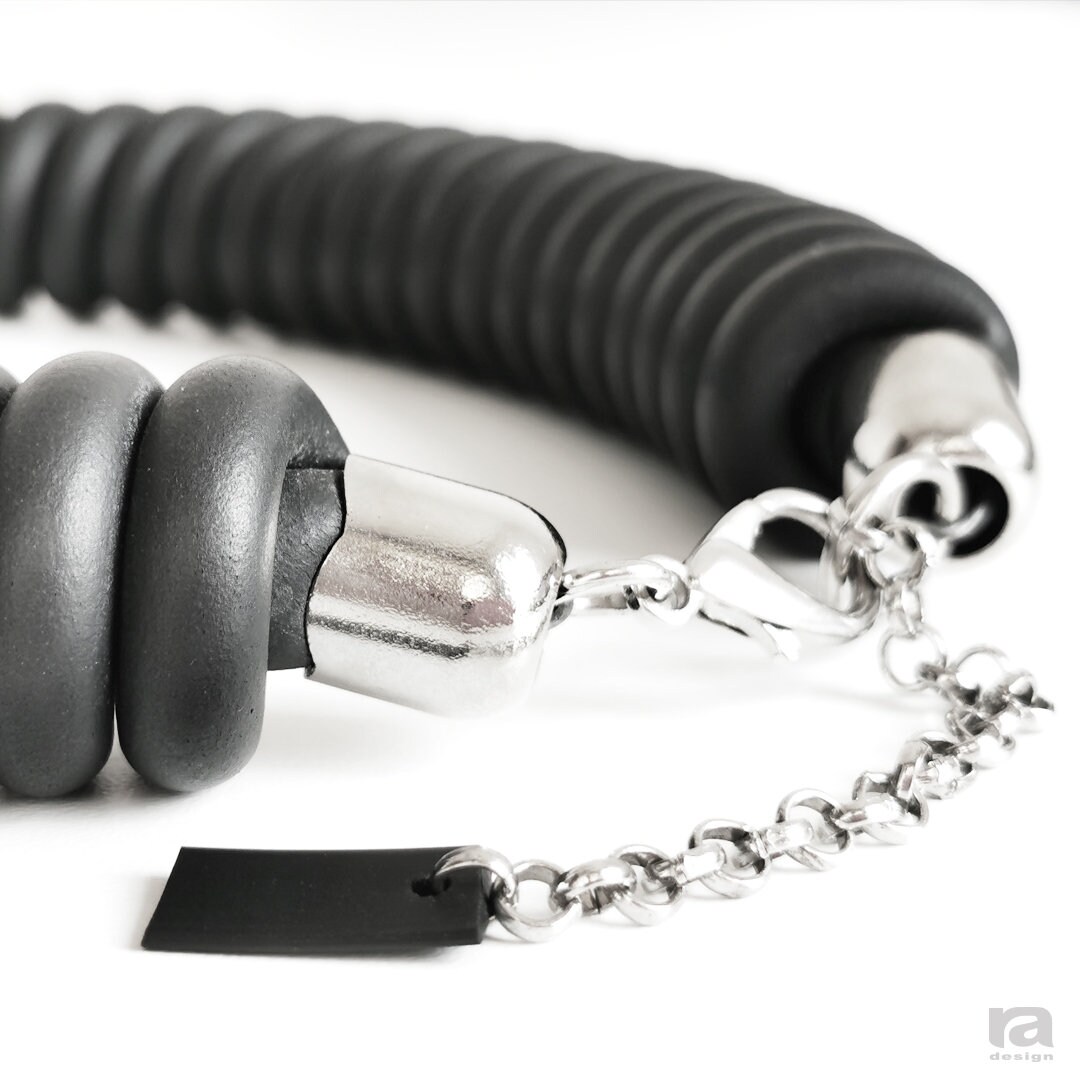 Statement Rubber Choker Necklace, Black Foam Rubber Necklace, Simply ...