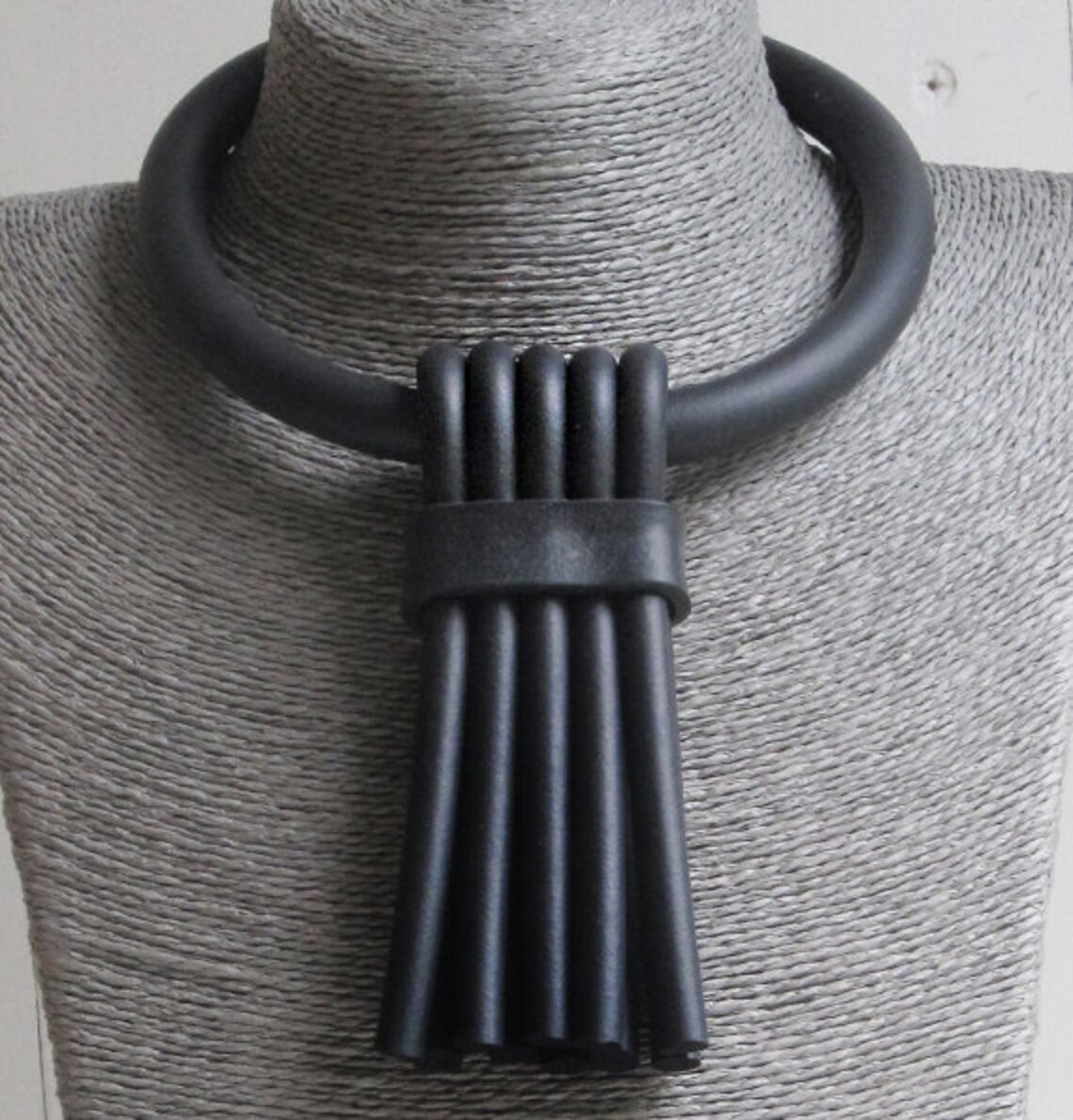 Rubber Necklace Contemporary Jewelry Design Black Necklace - Etsy