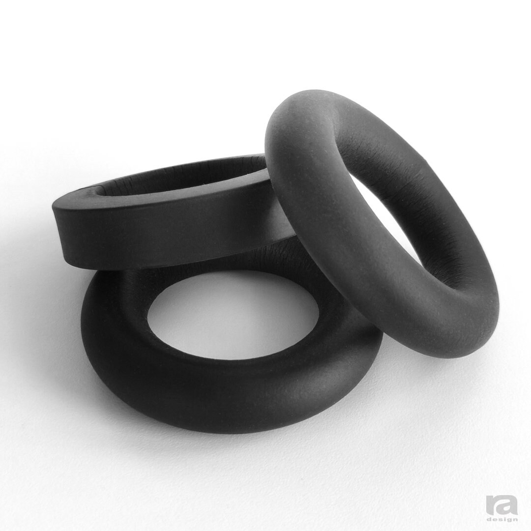 SET 3 Pic Black Rubber Bracelet Cut Lines Designers - Etsy