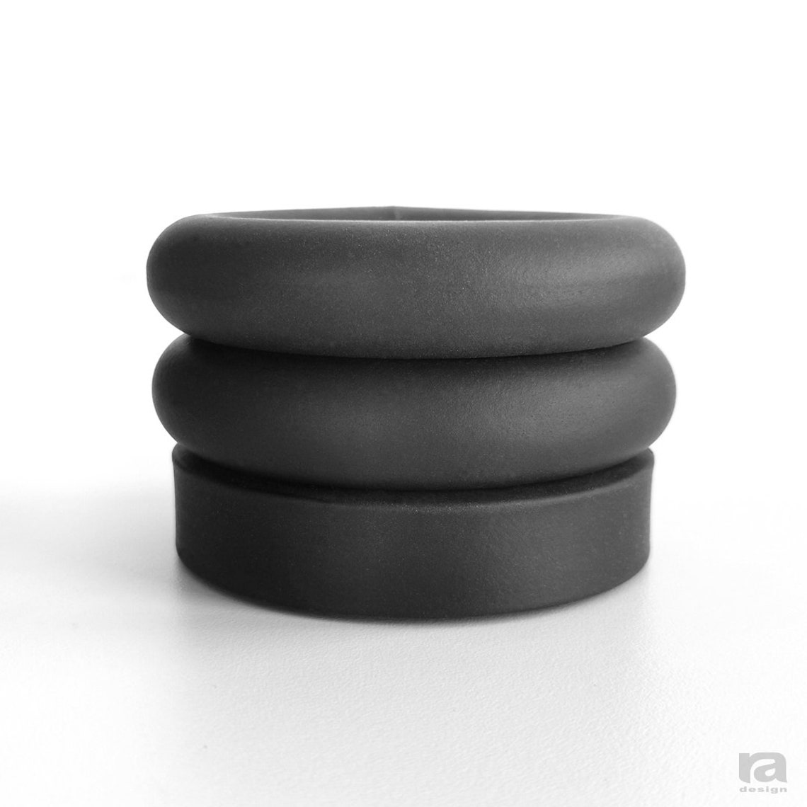 SET 3 Pic Black Rubber Bracelet Cut Lines Designers - Etsy