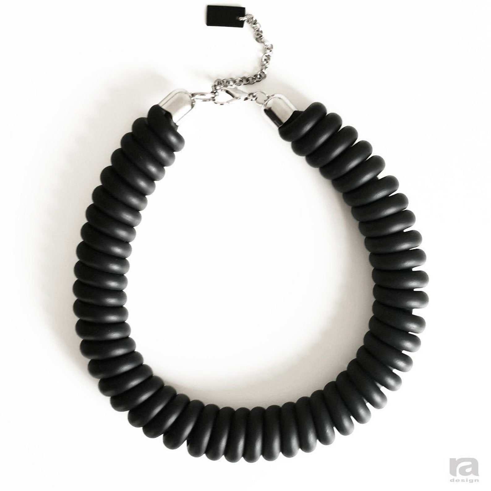 Statement Rubber Choker Necklace, Black Foam Rubber Necklace, Simply ...