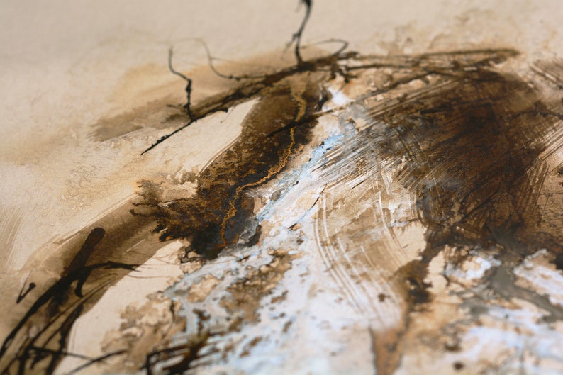 Sepia Ink Painting of a Horse Head on Paper a Contemporary Original ...