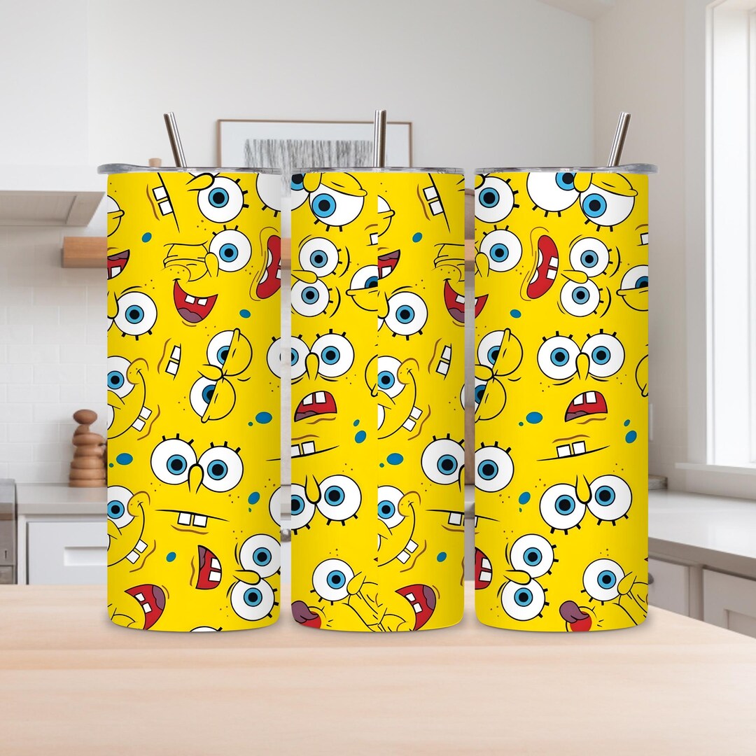 Spongebob Tumbler Wrap | 20oz Skinny Tumbler Sublimation Design ...