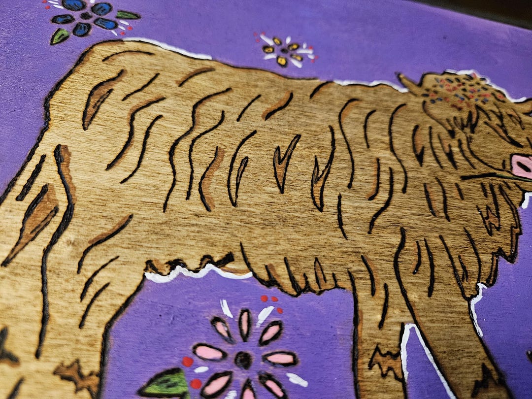 Adorable Highland Cow Wood Burn Wall Hang. - Etsy