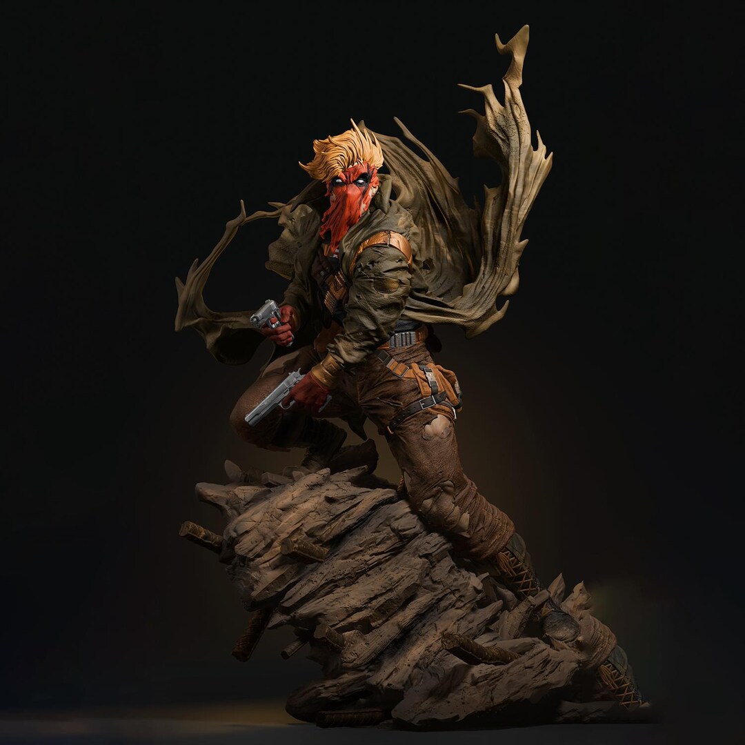Collector STL Model | Red Demon Gunslinger Statue | Multi Scale STL ...