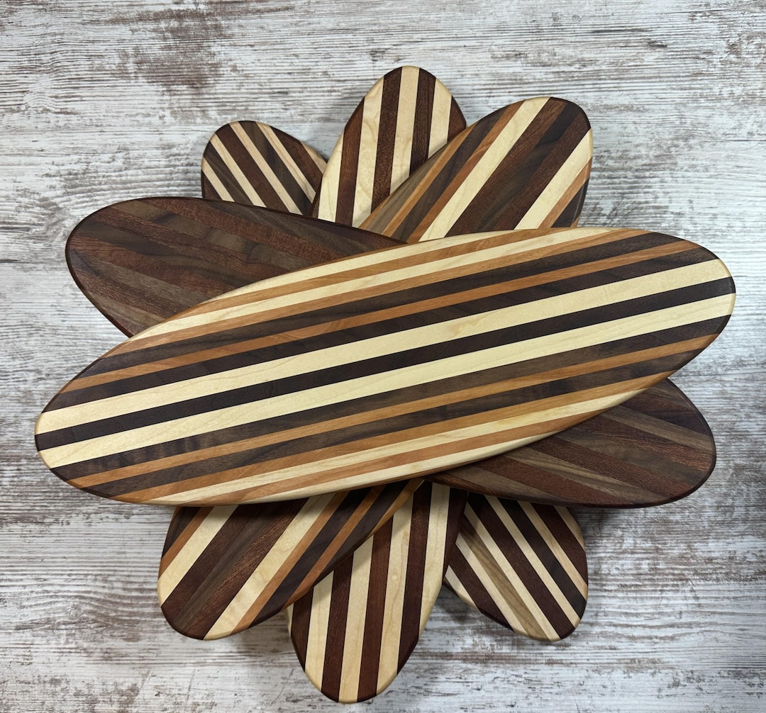 Handcrafted Surfboard Cutting Board: Cherry, Maple, Walnut - Etsy Australia