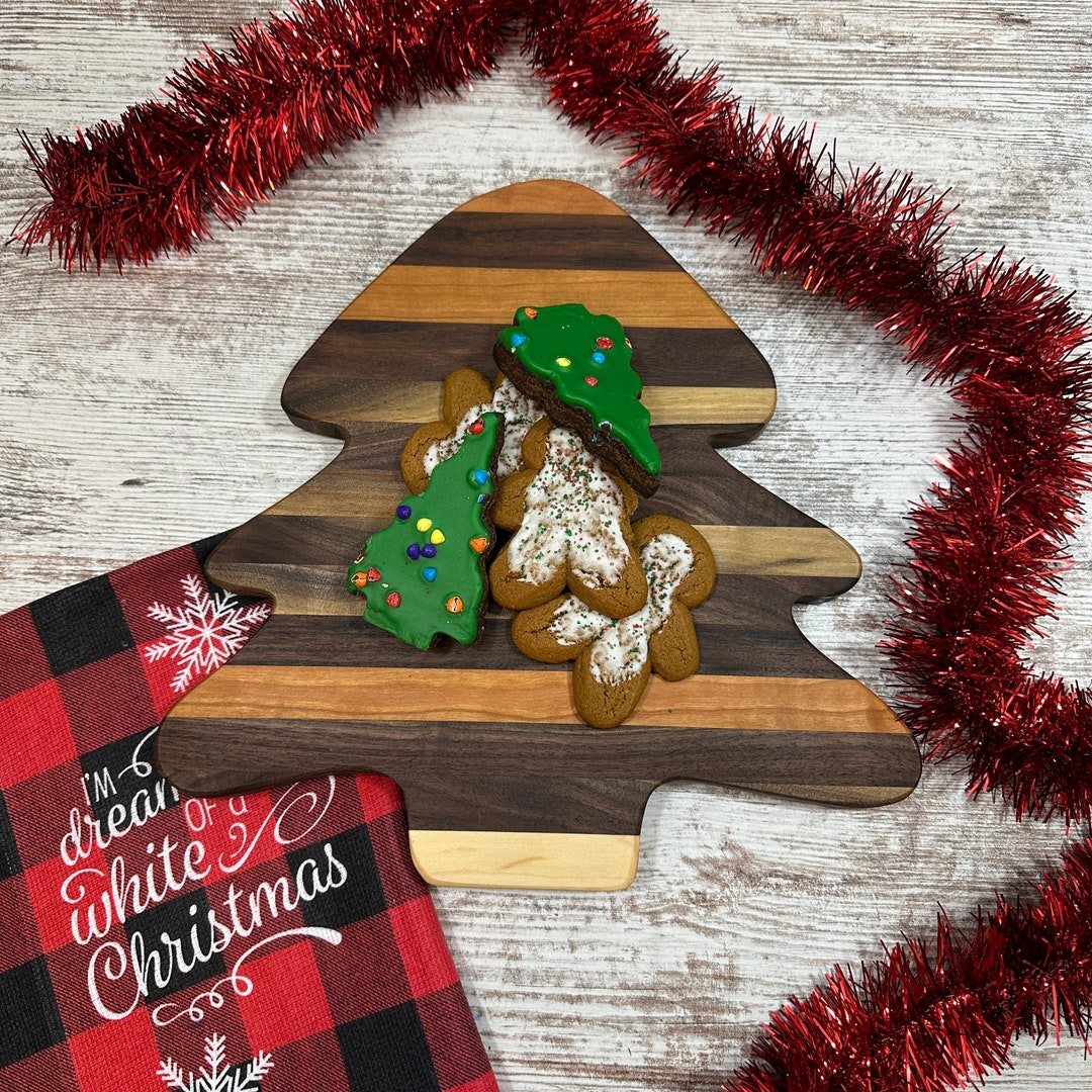 Christmas Tree Mixed Hardwoods Cutting Board and Serving Tray Make a ...