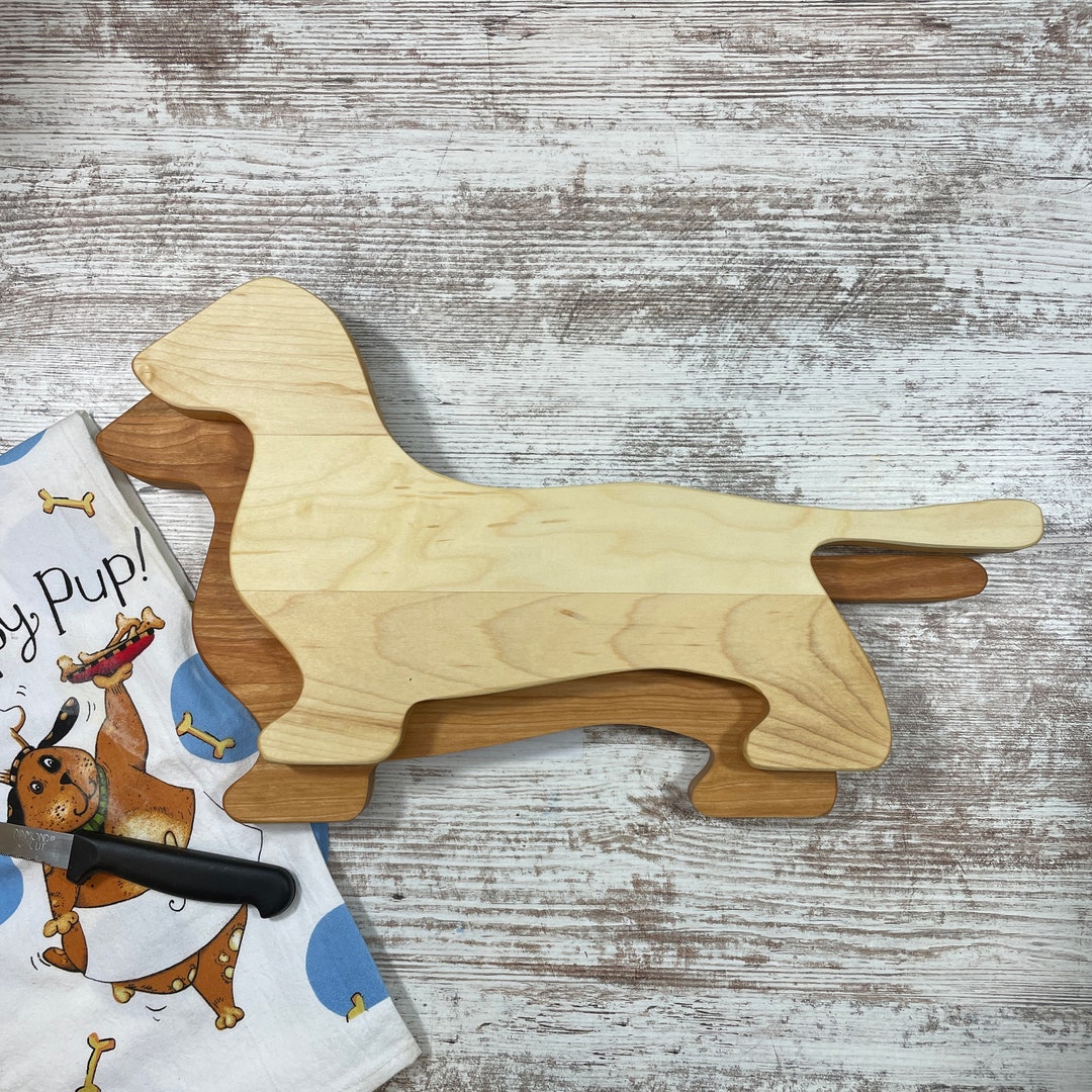 Dachshund Cheese Board: Maple & Cherry Wiener Dog Design - Etsy