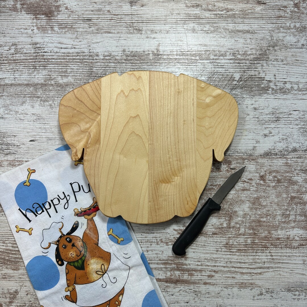 Pug Cheese Board: Hard Maple Wood, Engraved Option - Etsy