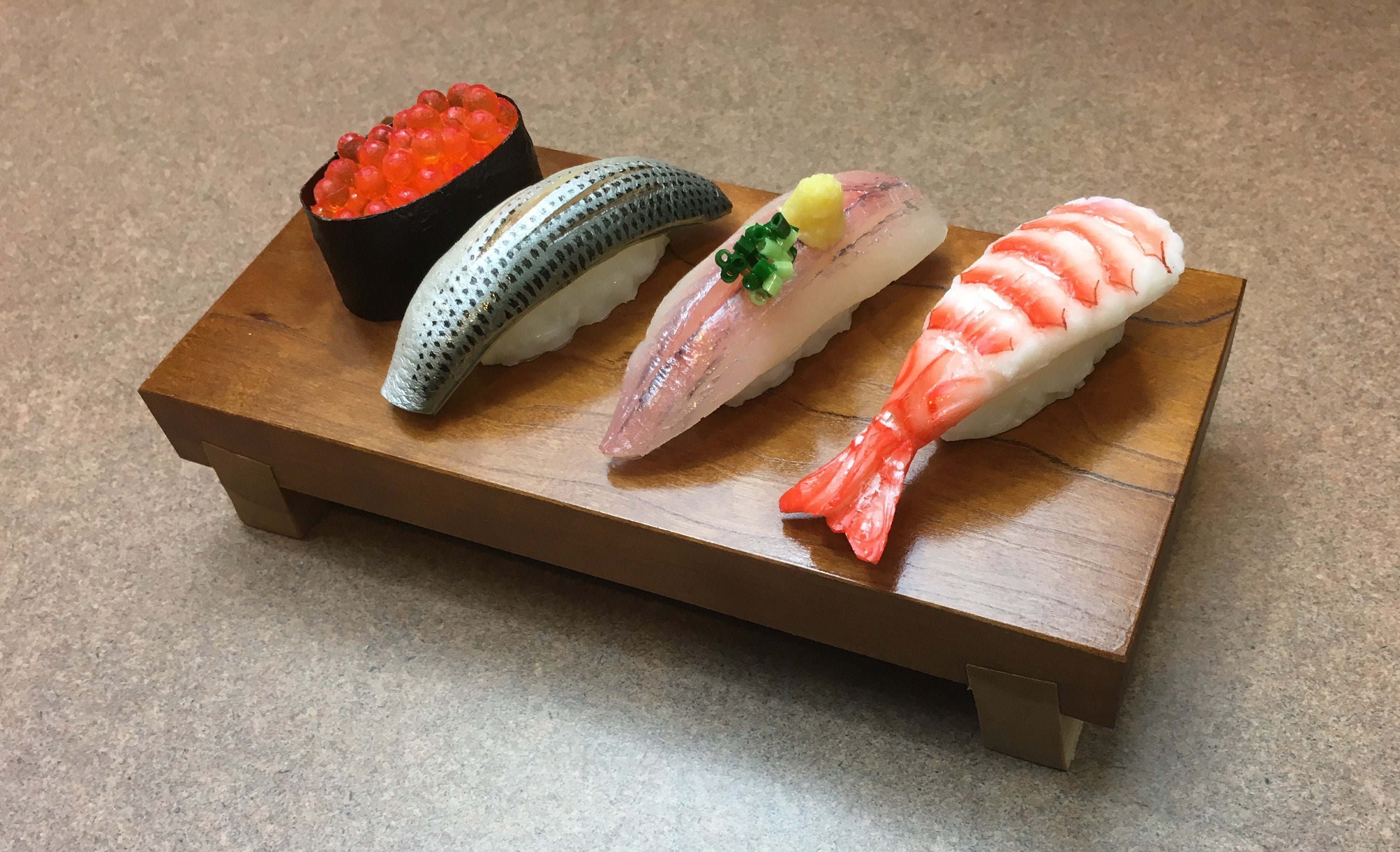 Sushi Serving Tray Cherry and Maple construction unique natural design