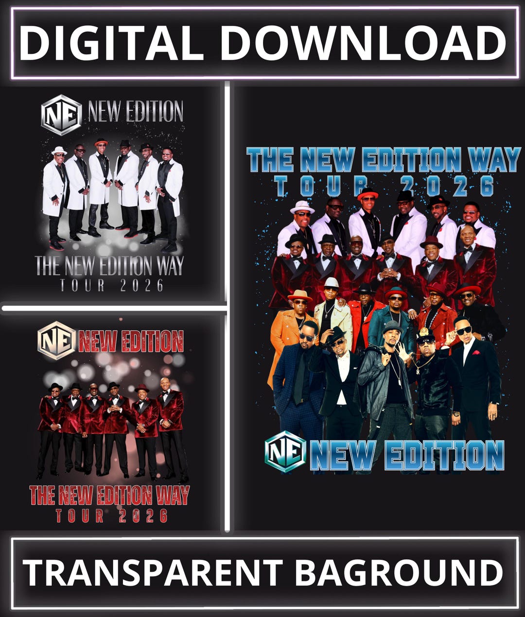 New Edition Logo PNG File: Digital Download, PNG Ready Print to T Shirt ...