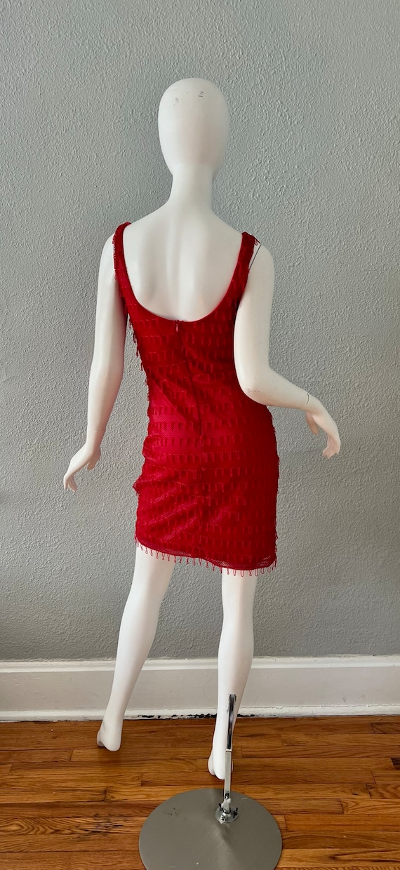 Vintage Red Fringe FREDERICK'S of HOLLYWOOD Flapper M… - Gem