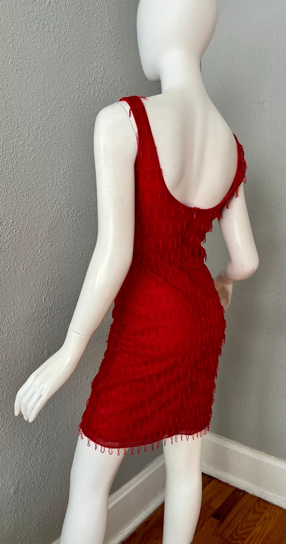 Vintage Red Fringe FREDERICK'S of HOLLYWOOD Flapper M… - Gem