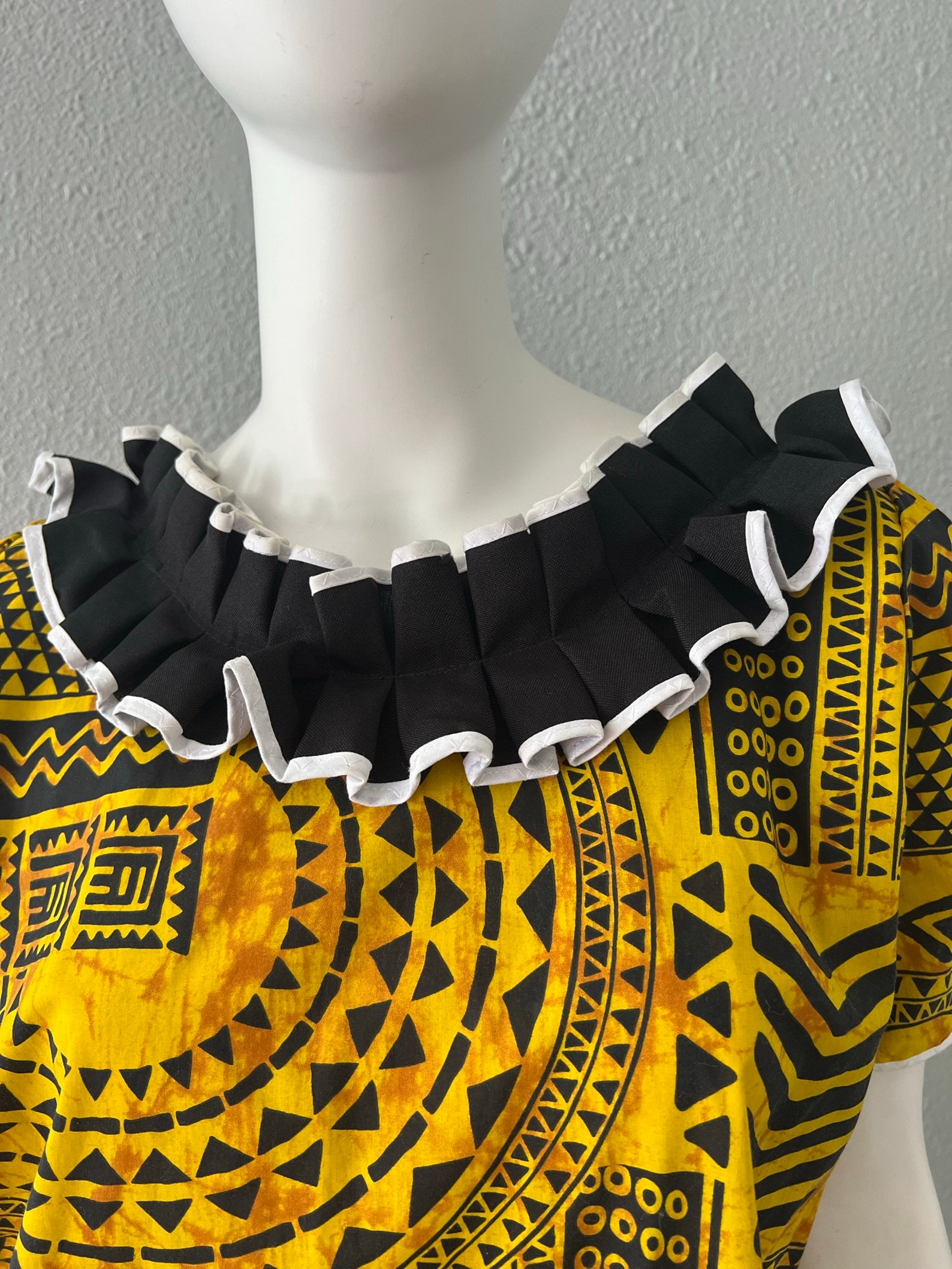 Vintage Yellow Tribal African Ethnic MUMU Cotton Summer Dress M - Etsy
