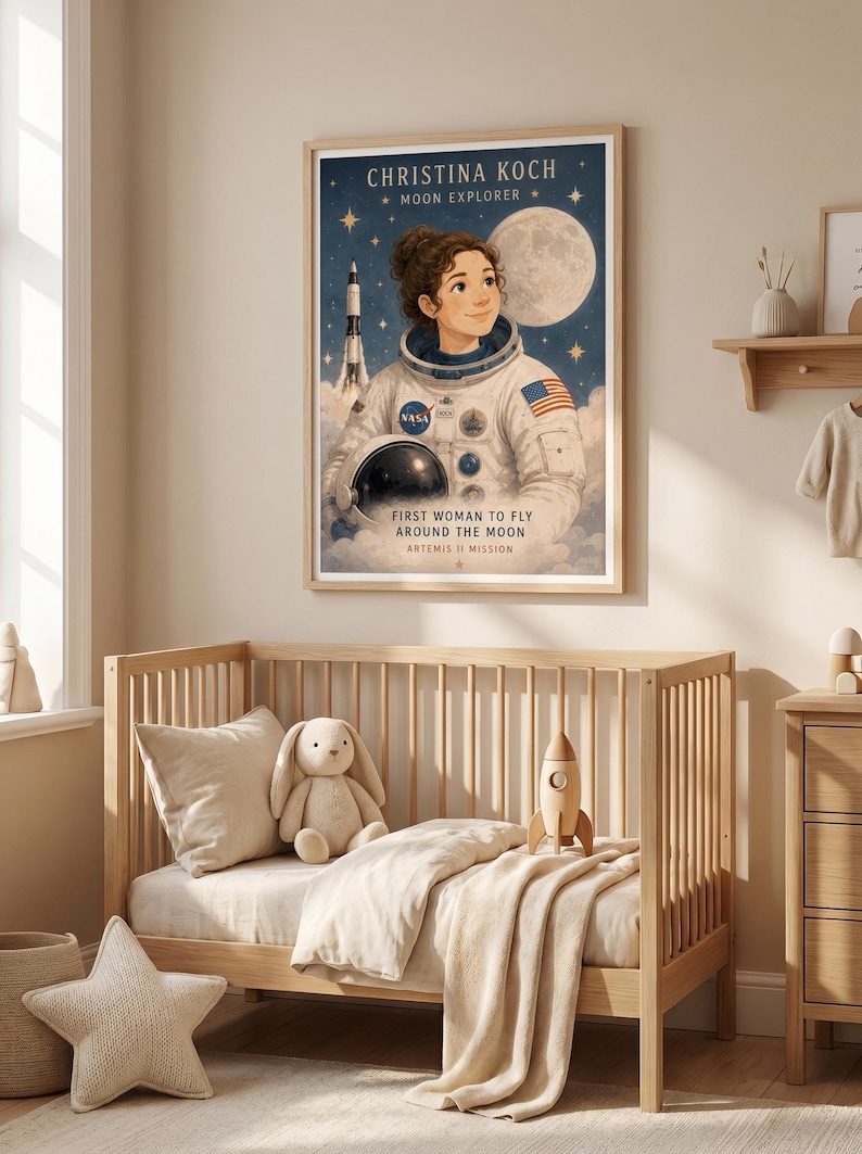Christina Koch Poster, Artemis II Astronaut, NASA Wall Art, Women in ...