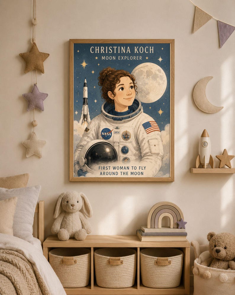 Christina Koch Poster, Artemis II Astronaut, NASA Wall Art, Women in ...